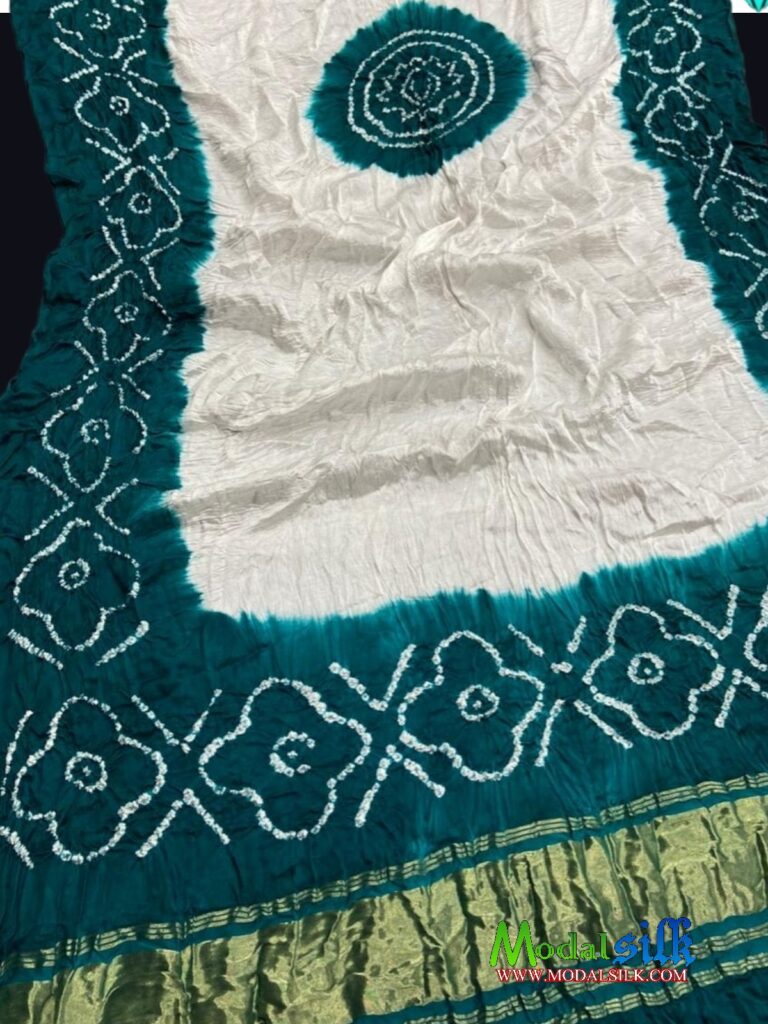 Rama Modal Silk Bandhani Dupatta Panetar - Modal Silk - Bandhani ...
