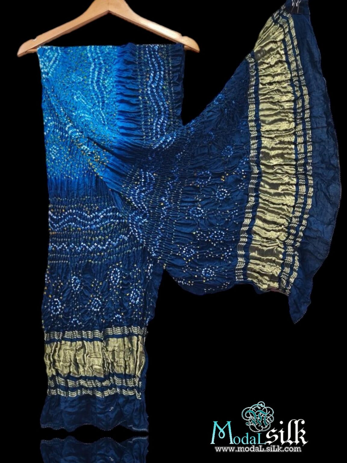 Sky T Blue Modal Silk Bandhani Dupatta Chandrakhani - Modal Silk ...